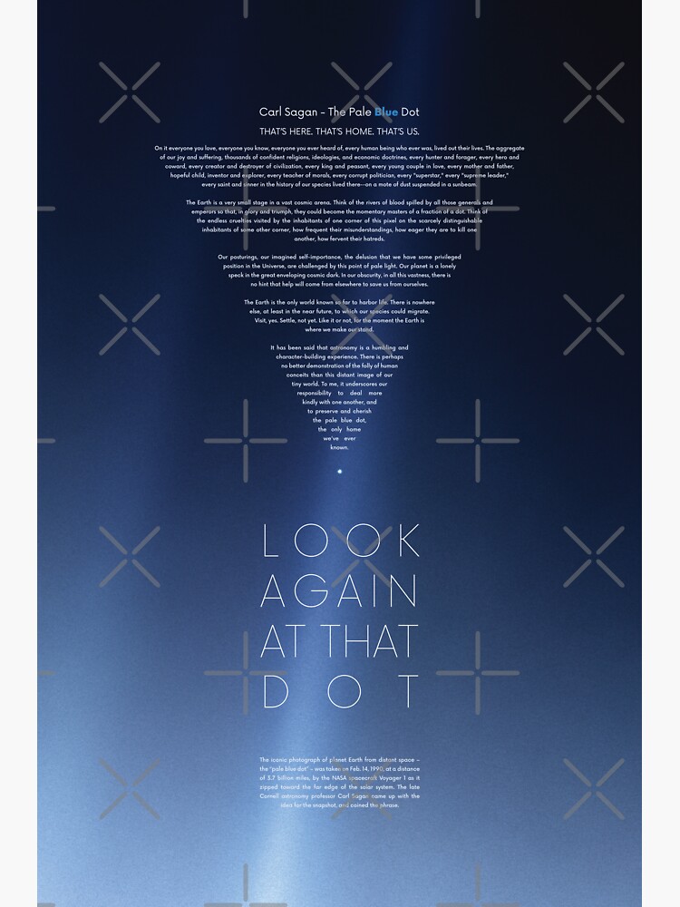 "Carl Sagan, Pale Blue Dot - revisited 2020 | Cosmos Posters & Prints ...