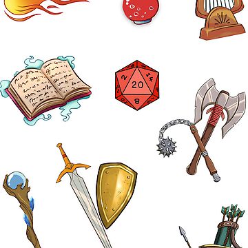 "DND STICKER PACK: Fantasy rpg medieval weapons for dnd class: sword ...