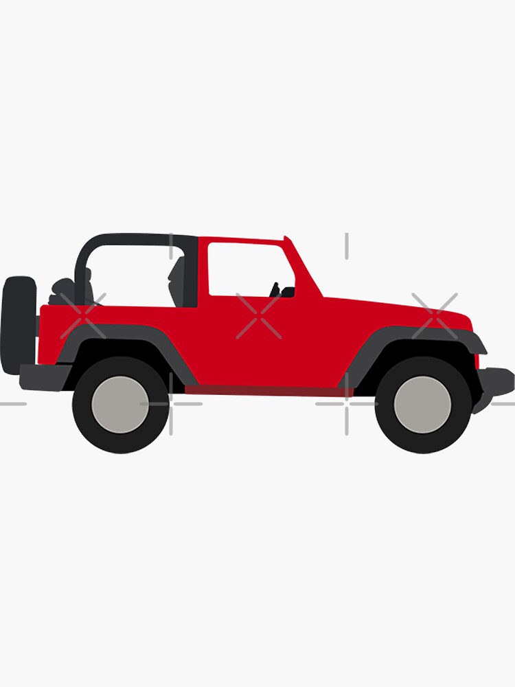 "Red Jeep" Sticker for Sale by Doug33445 | Redbubble