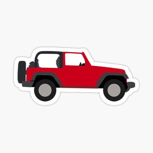 "Red Jeep" Sticker for Sale by Doug33445 | Redbubble