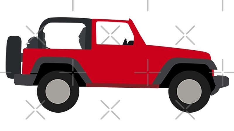"Red Jeep" by Doug33445 | Redbubble