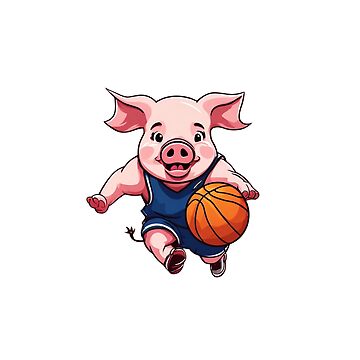 "Pig Playing Basketball Classic" Sticker for Sale by XZALT | Redbubble