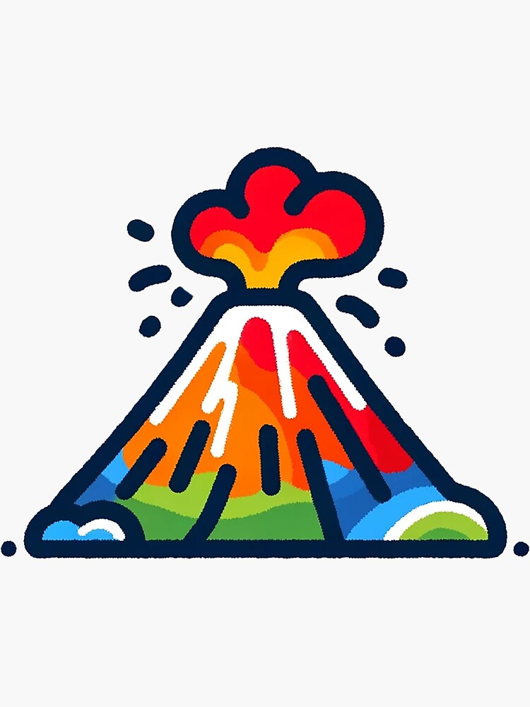 " illustration of a volcano" Sticker for Sale by nokoryna | Redbubble