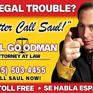 "Better Call Saul Breaking Bad Saul Goodman Card Billboard" Sticker for ...