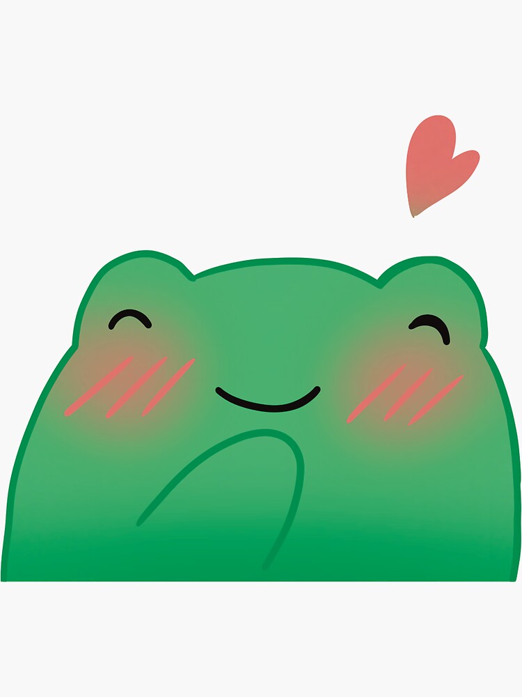 "Blushing Frog || Cute frog emote || Emoji || Sticker || Adorable ...