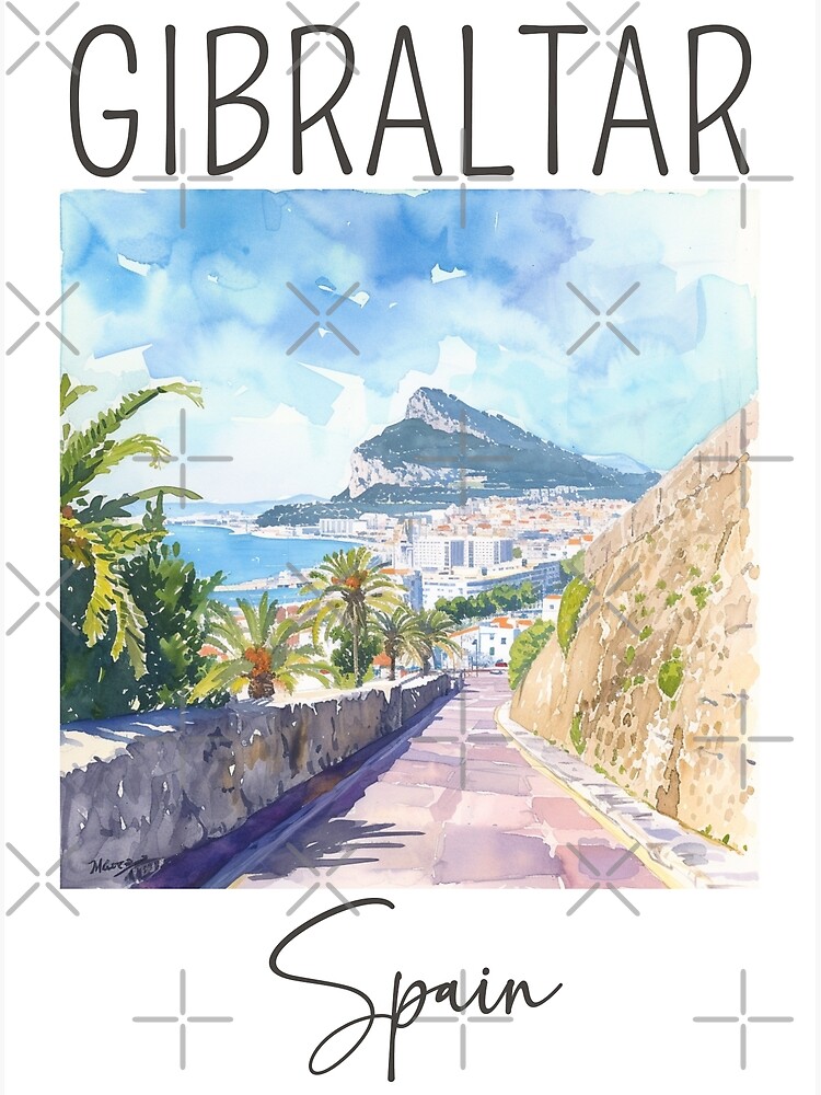 "Watercolor Design of Gibraltar - Spain" Poster for Sale by Sketch ...