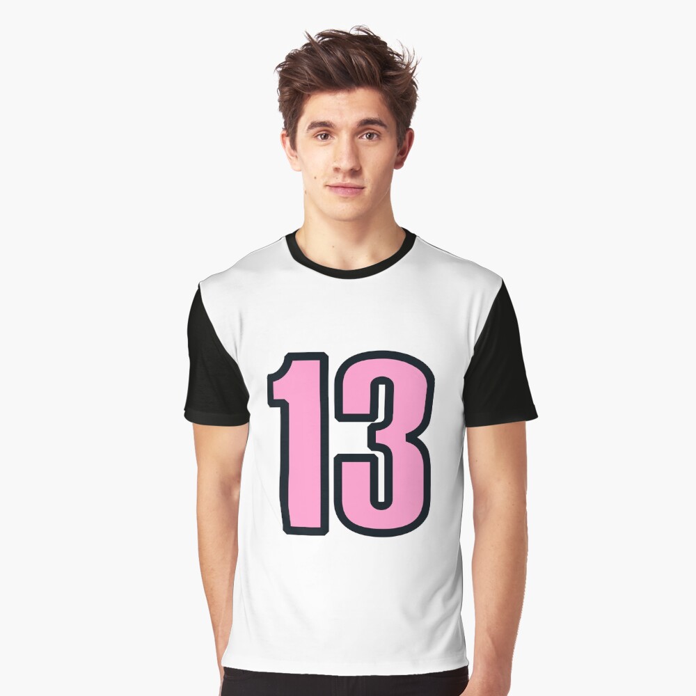 "Number 13 Pink and Black" Sticker for Sale by Creations-By-Em | Redbubble