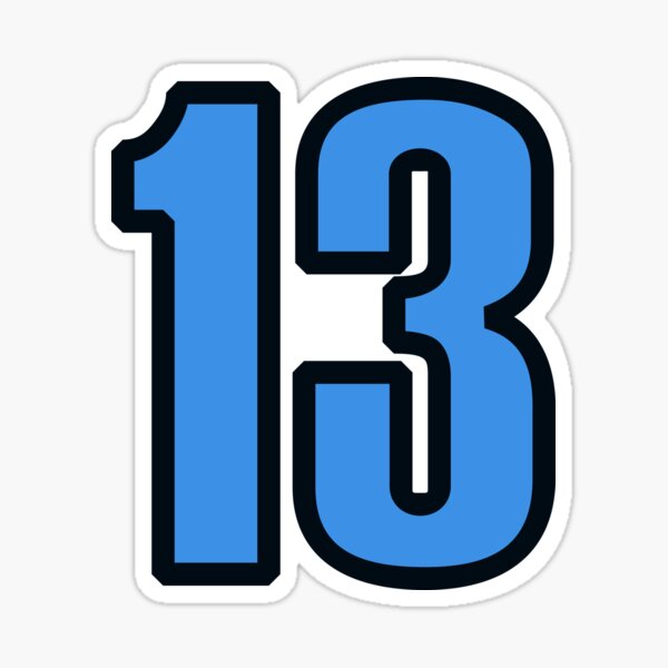 "Number 13 Blue and Black" Sticker for Sale by Creations-By-Em | Redbubble