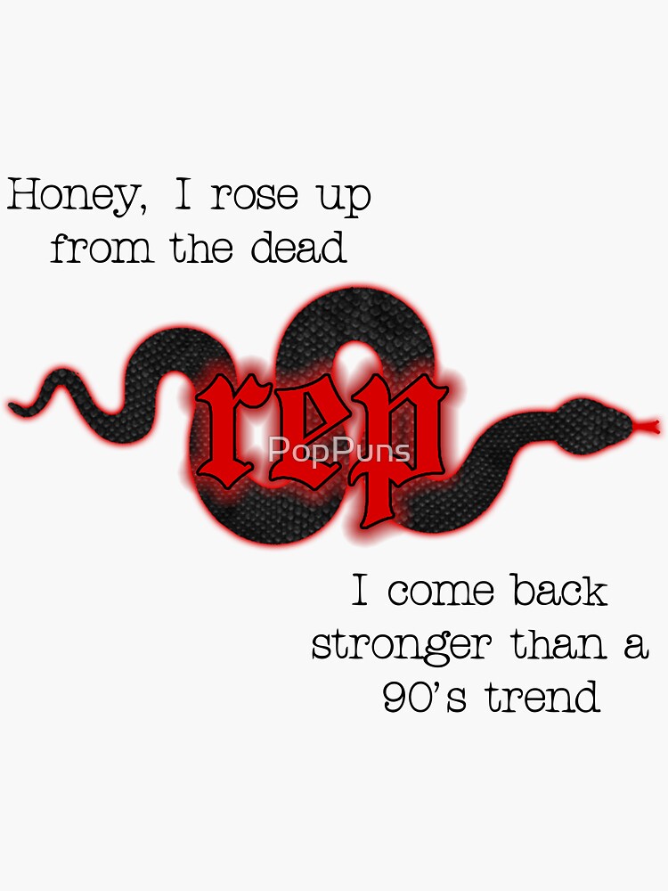 "Taylor Swift REP snake lyrics design" Sticker for Sale by PopPuns ...