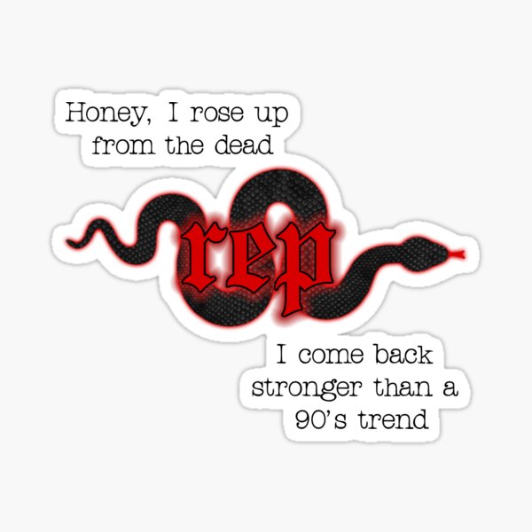 "Taylor Swift REP snake lyrics design" Sticker for Sale by PopPuns ...