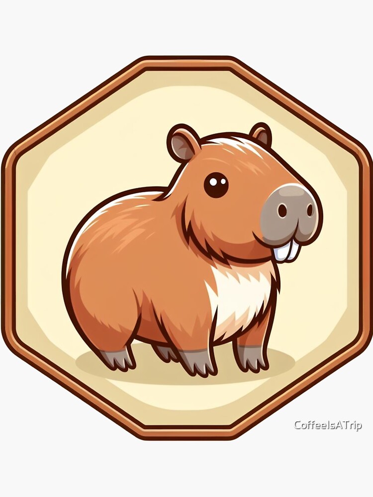 "Happy Cappy Cute Smiling Capybara Cartoon Illustration Drawing ...