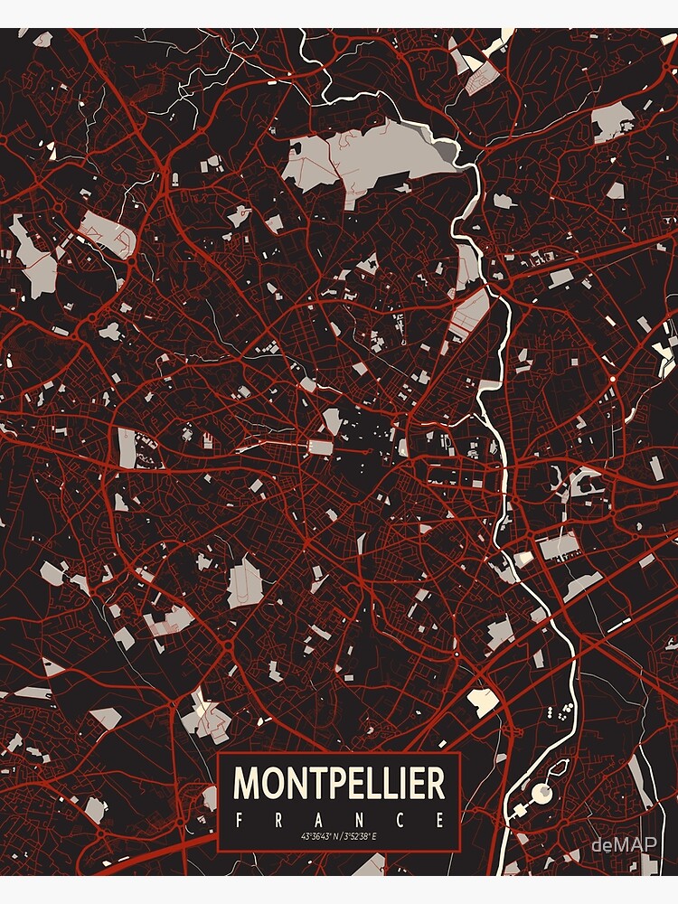 "Montpellier City Map of France - Vector" Poster for Sale by deMAP ...