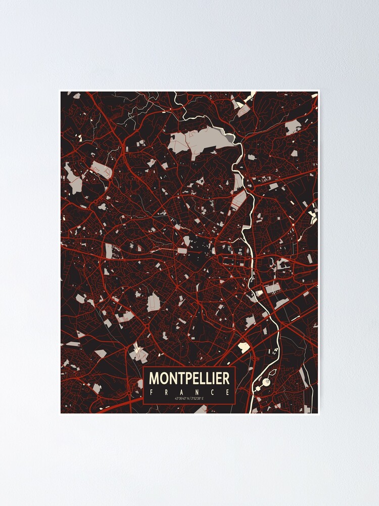 "Montpellier City Map of France - Vector" Poster for Sale by deMAP ...