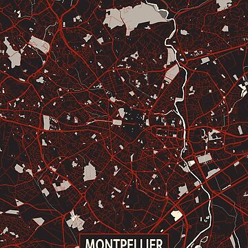 "Montpellier City Map of France - Vector" Poster for Sale by deMAP ...