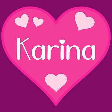 "Karina Name Pink Heart " Sticker for Sale by jeallan | Redbubble