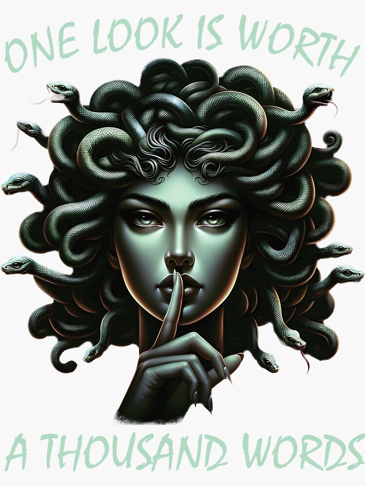 "Medusa Greek Mythology Ancient Goddess Snake Women" Sticker by Thomas ...