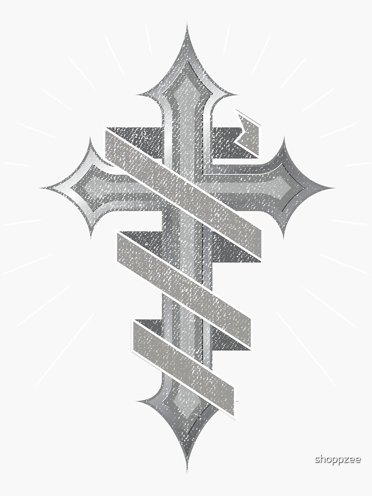 "Gray Line Banner Metal Cross State Trooper" Sticker for Sale by ...