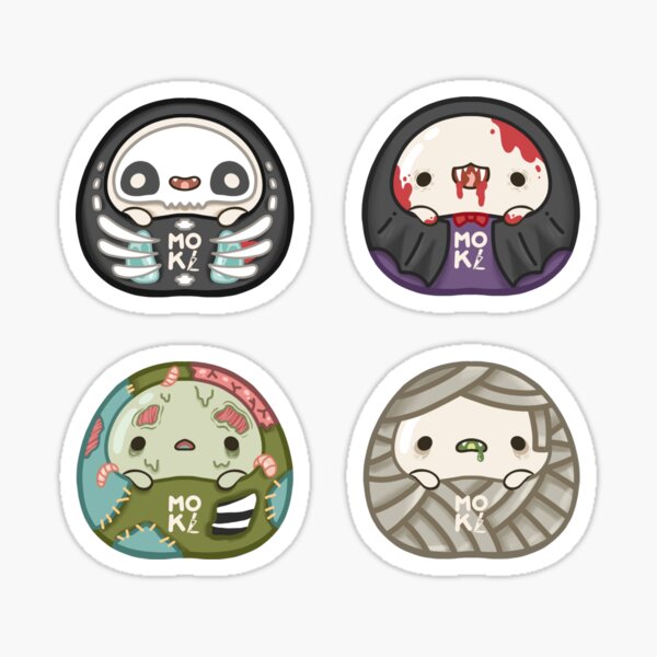 "Moki spooky darumas" Sticker by mokioki | Redbubble
