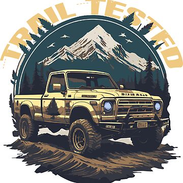 "Trail Tested Retro Offroad Mountain Truck " Sticker for Sale by ...
