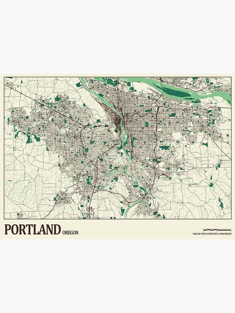"Portland Street Map" Poster for Sale by mapsbymo | Redbubble