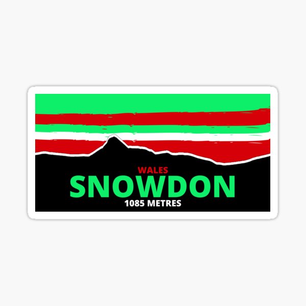 "Snowdon Silhouette Print" Sticker for Sale by TW Designs | Redbubble