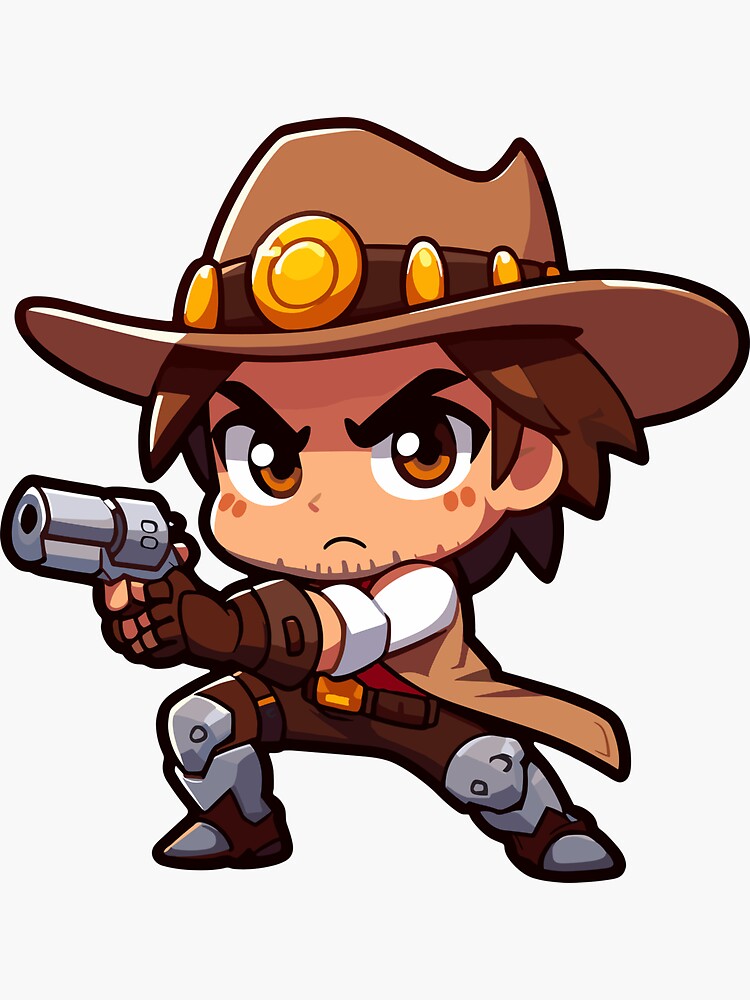 "Game Hero - Cowboy McCree" Sticker for Sale by Monkey-Bar | Redbubble