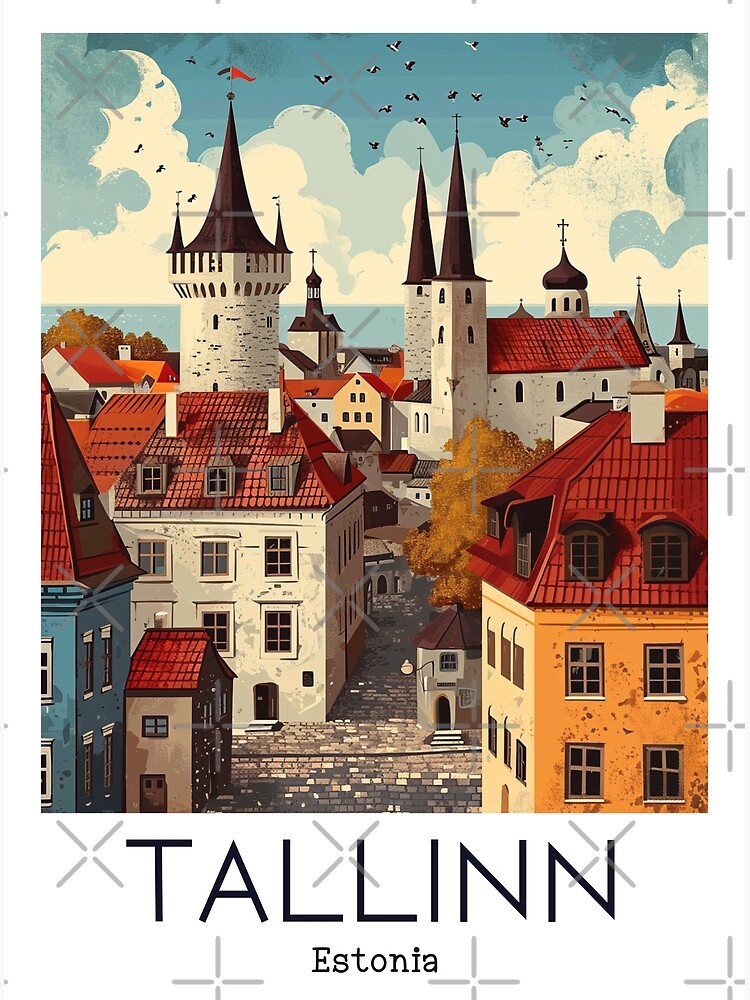 "A Vintage Travel Illustration of Tallinn - Estonia " Poster for Sale ...