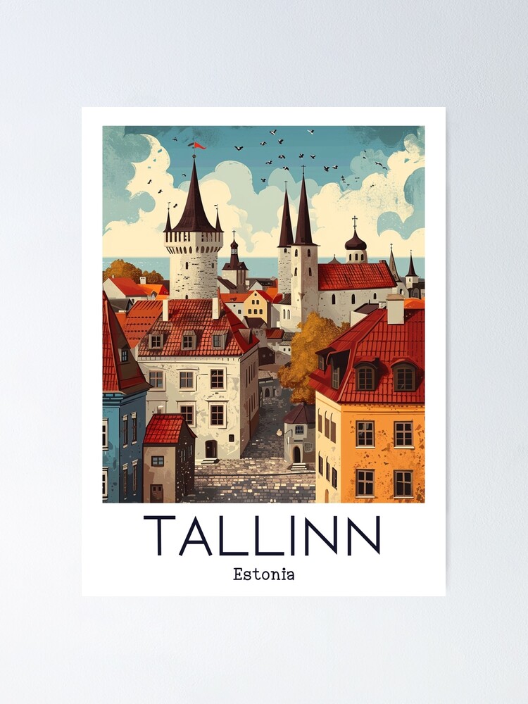 "A Vintage Travel Illustration of Tallinn - Estonia " Poster for Sale ...