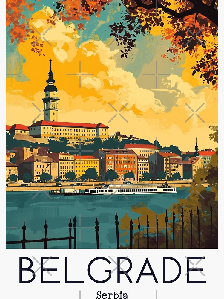 "A Vintage Travel Illustration of Belgrade - Serbia " Sticker for Sale ...