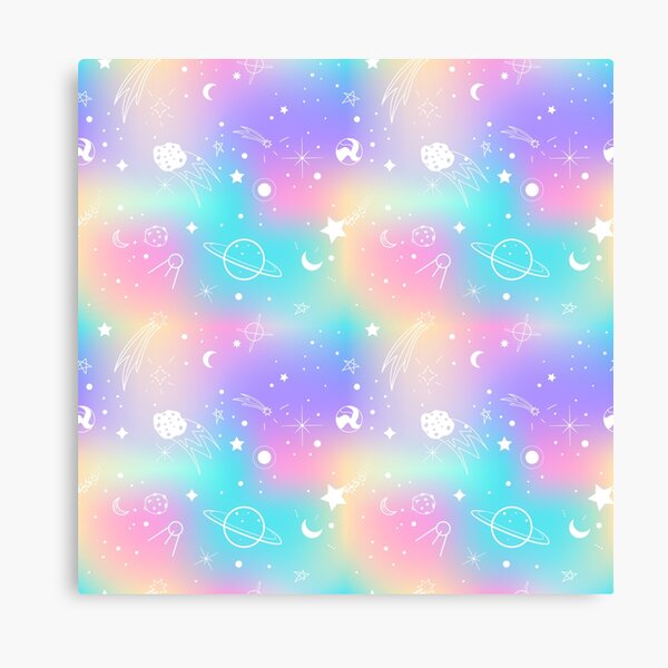 "Galaxy seamless pattern. 80-90ss style. Opal, petrol, holographic ...