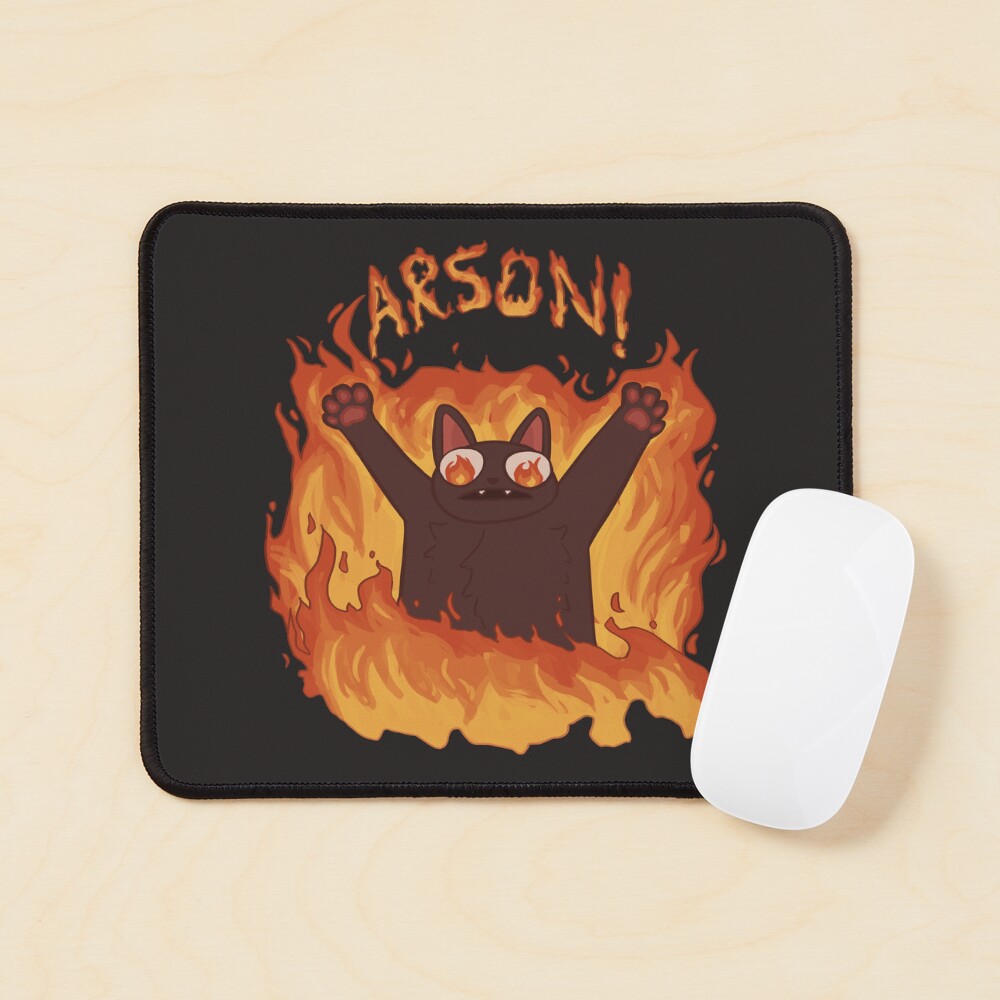 "cat commit arson" Sticker for Sale by papercreatyre | Redbubble