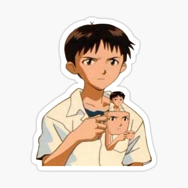 "evangelion sticker shinji " Sticker for Sale by TeeDeesign | Redbubble