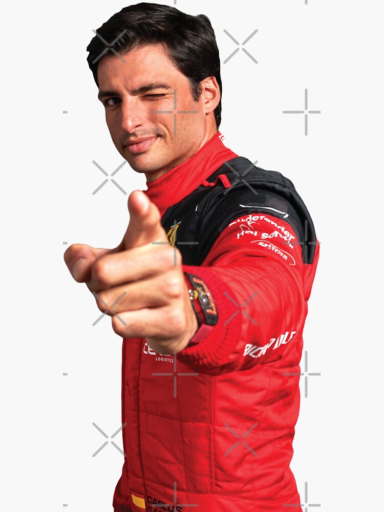 Pegatina for Sale con la obra «Carlos Sainz guiñando un ojo y señalando ...