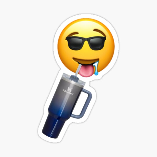"Emoji Stanley Cup" Sticker for Sale by capelookout | Redbubble