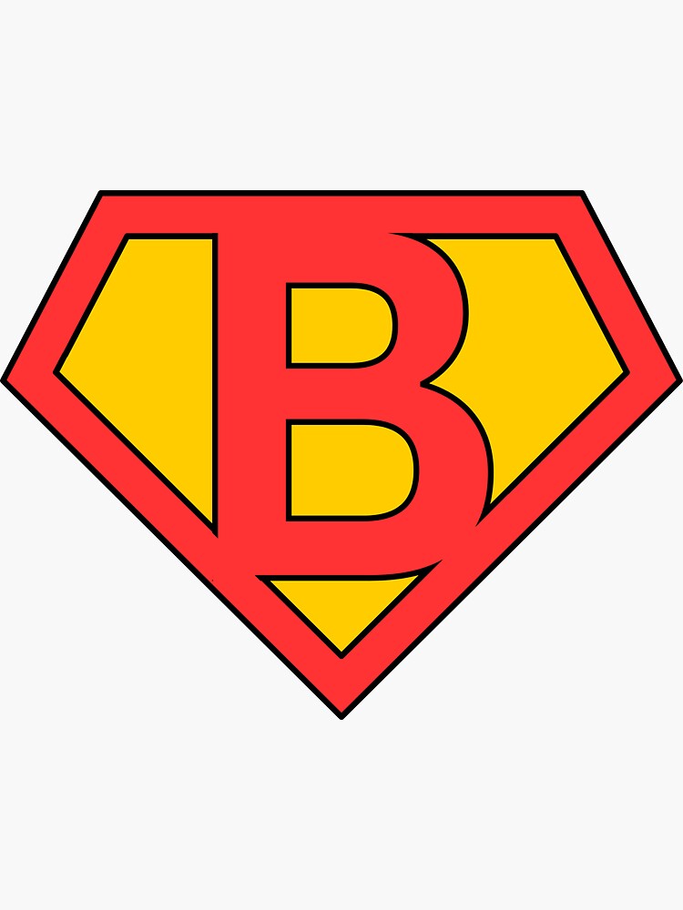 "Letter B | Super Letter | Red and Yellow" Sticker for Sale by ...