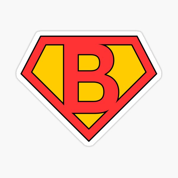 "Letter B | Super Letter | Red and Yellow" Sticker for Sale by ...