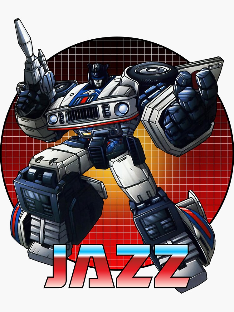 "Jazz Autobot Transformer G1 V2" Sticker for Sale by kazzoie | Redbubble