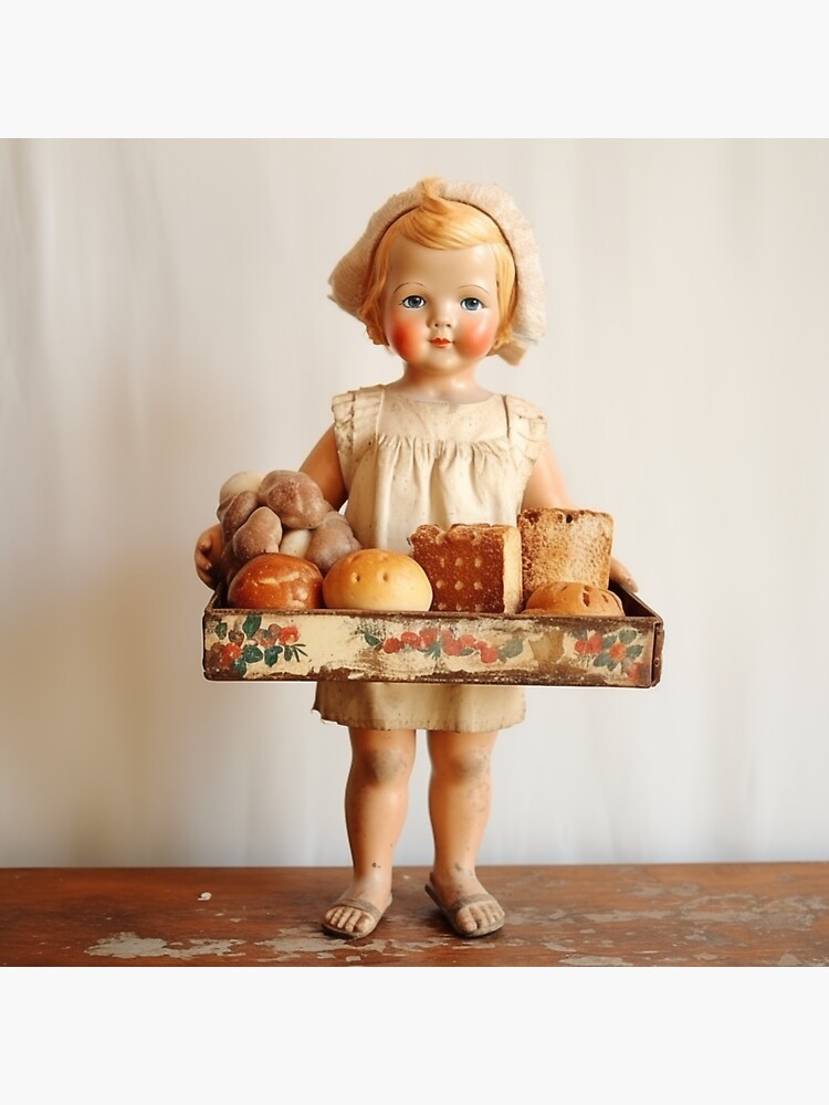 "1920s Composition Doll The Little Baker" Sticker for Sale by Shelly ...