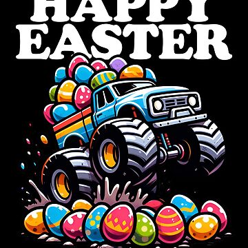 "Happy Easter Monster Truck" Sticker for Sale by DetourShirts | Redbubble