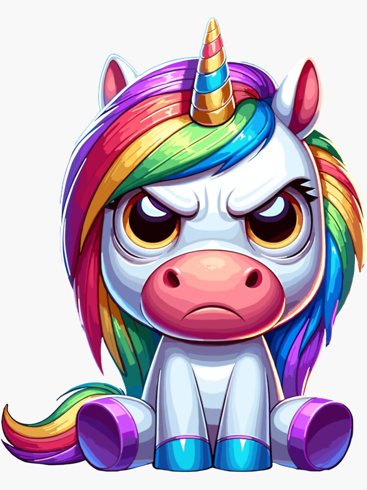 "Angry Unicorn" Sticker by Samotivation | Redbubble