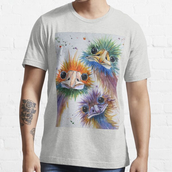 "Funky Emu Bird Trio" T-shirt for Sale by Marjansart | Redbubble | emu ...