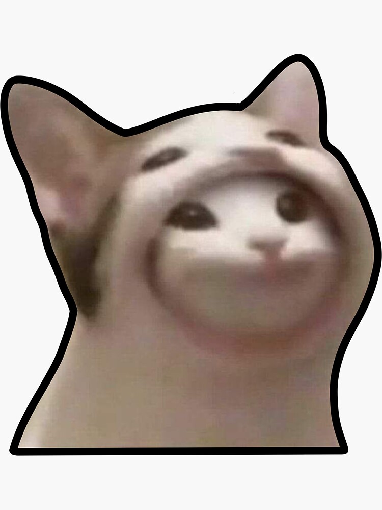 "Big Mouth Meme Cat" Sticker for Sale by PoeTatoes | Redbubble