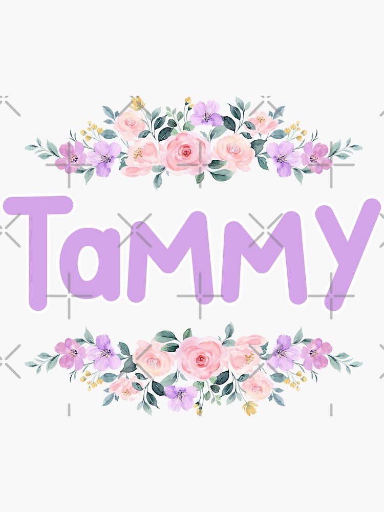 "Purple Flower Tammy Name Label " Sticker for Sale by NormadWorld ...