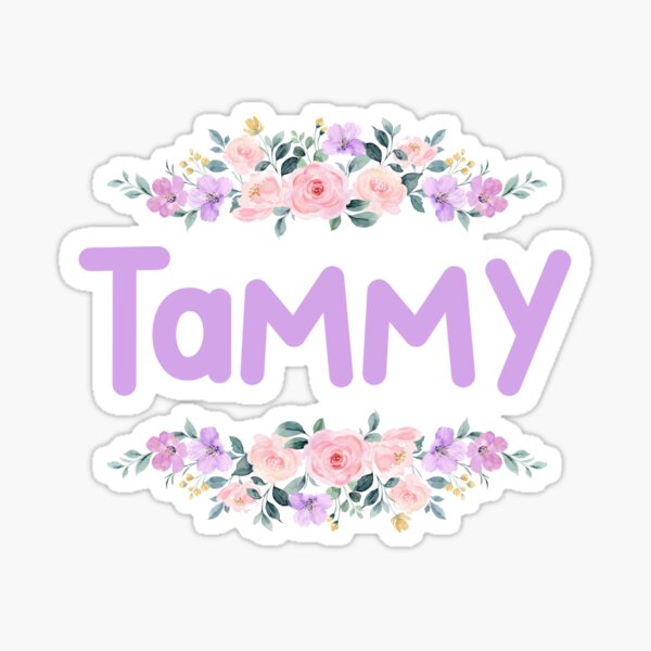 "Purple Flower Tammy Name Label " Sticker for Sale by NormadWorld ...