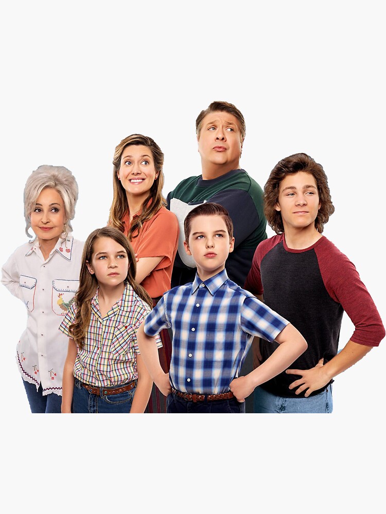"Young Sheldon family" Sticker for Sale by artworksbykevin | Redbubble
