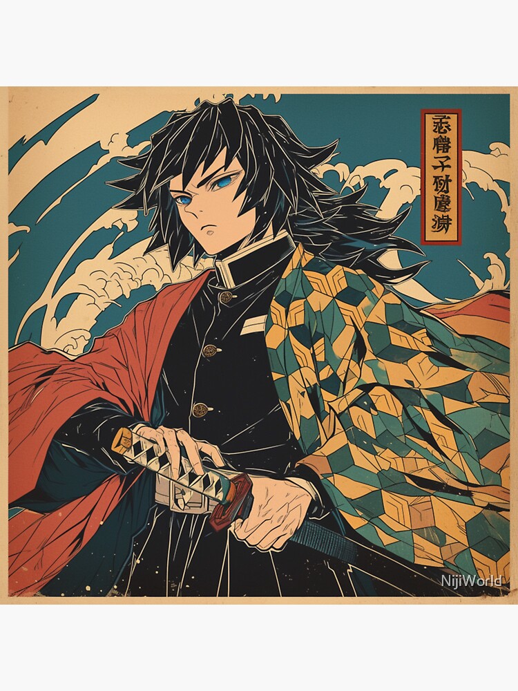 "Vintage Giyu Poster" Sticker for Sale by NijiWorld | Redbubble
