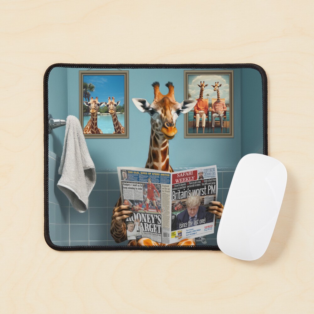 "Funny Giraffe on the Toilet - Bathroom Wall Art" Poster for Sale by ...