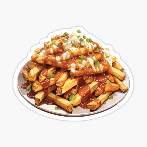 "Canadian Poutine - Fries, Gravy and Cheese" Sticker for Sale by Alicia ...