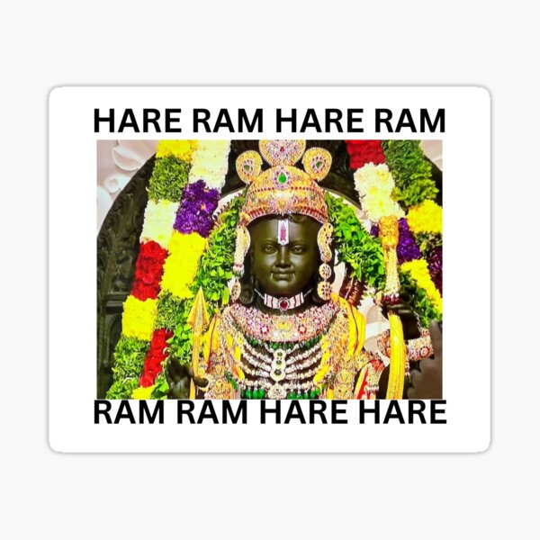 "HARE RAMA HARE RAM. INSPIRED BY SHRI RAM IDOL AYODHA" Sticker for Sale ...