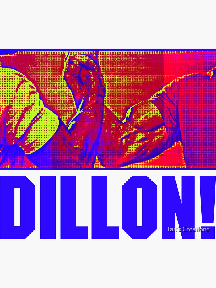 "Dillon! Arnold Handshake" Sticker for Sale by Ian's Creations | Redbubble